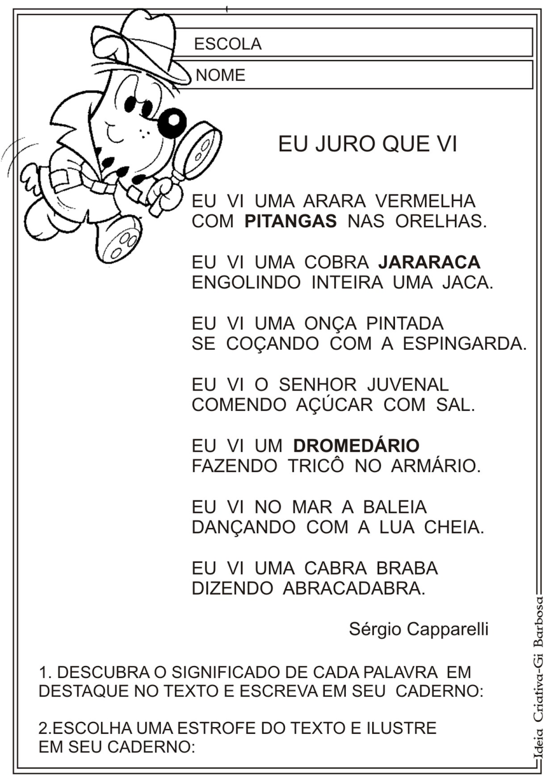 Lipitipi- Atividades e Projetos Fundamental I: Atividade com Texto - Eu ...