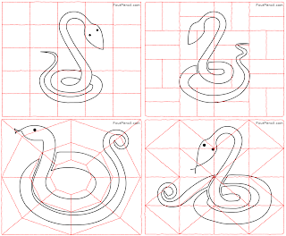 Four grid: Free printable Snake grid line drawing worksheet/activity ...