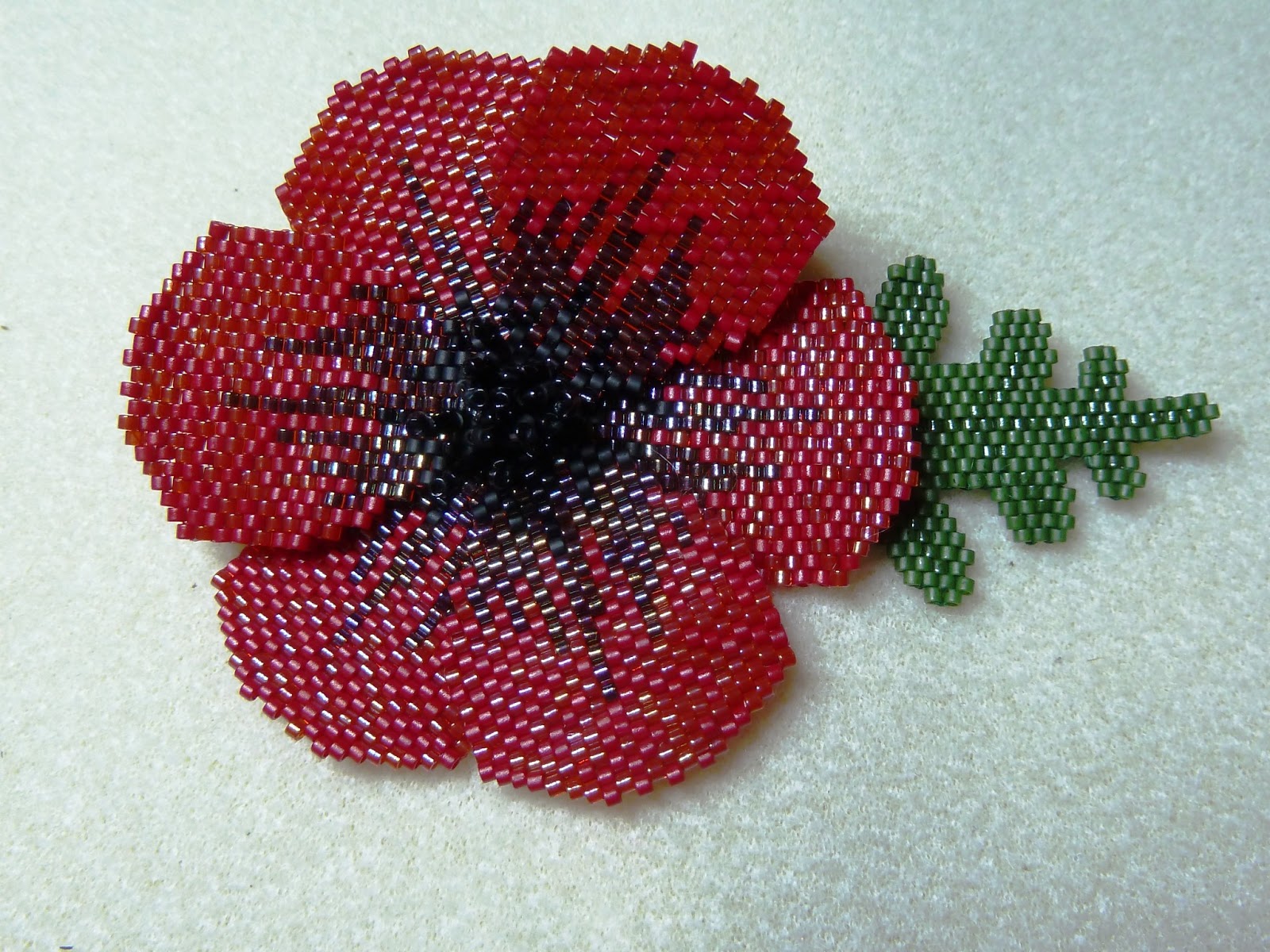Beads-Jewelled Beaded Wonders : Pam's Poppy