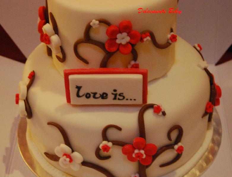 Dolcemente Beky: Torta anniversario ..... Love is ...... per ...