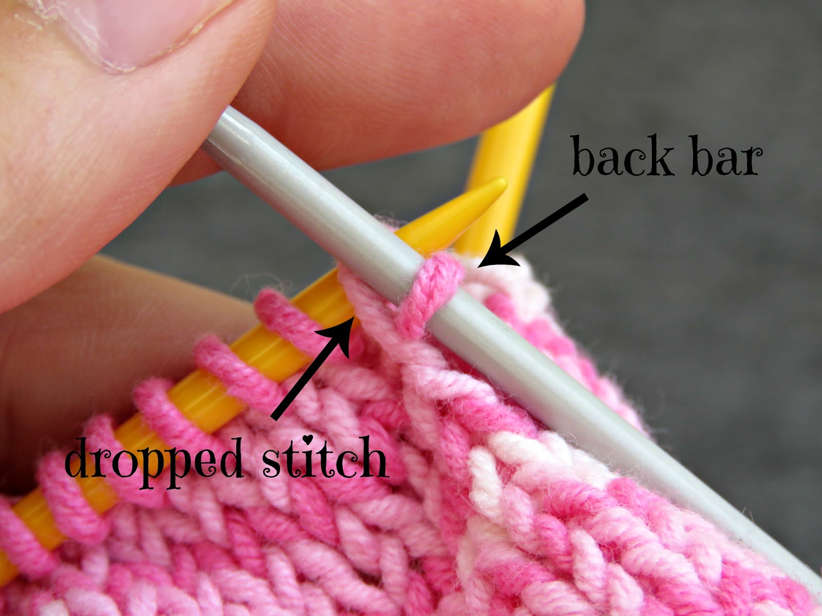 just saying ...: How to save dropped stitches in stocking stitch ...