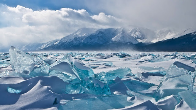 Turquoise Ice at Northern Lake Baikal, Russia - World full of Art