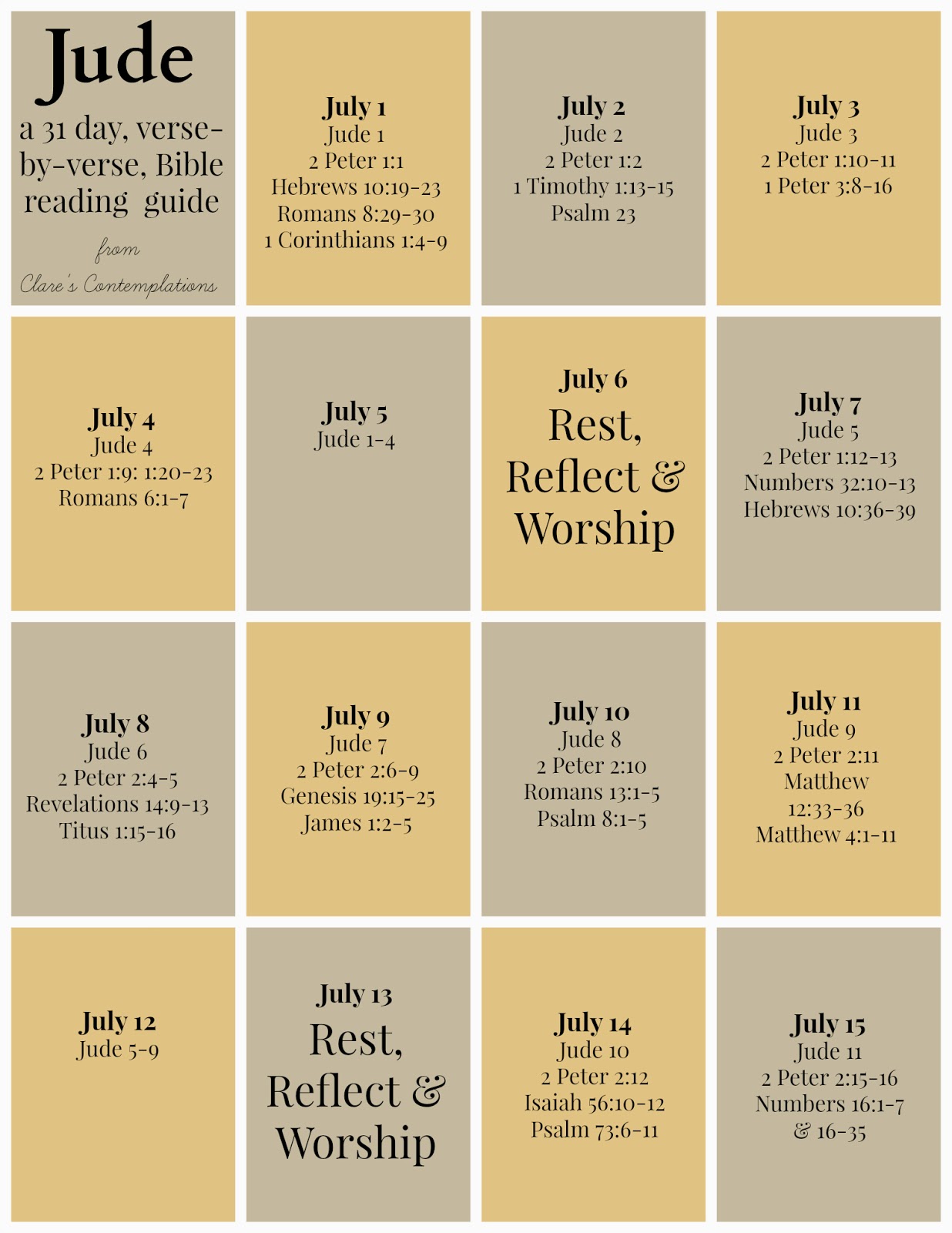 Clare's Contemplations: Jude in July