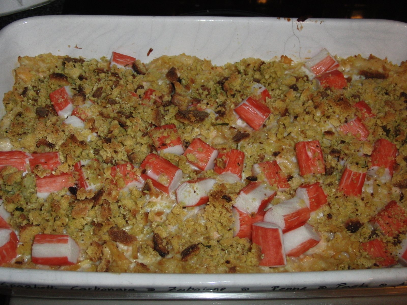 Maruca gratinada com espargos e delícias do mar com broa