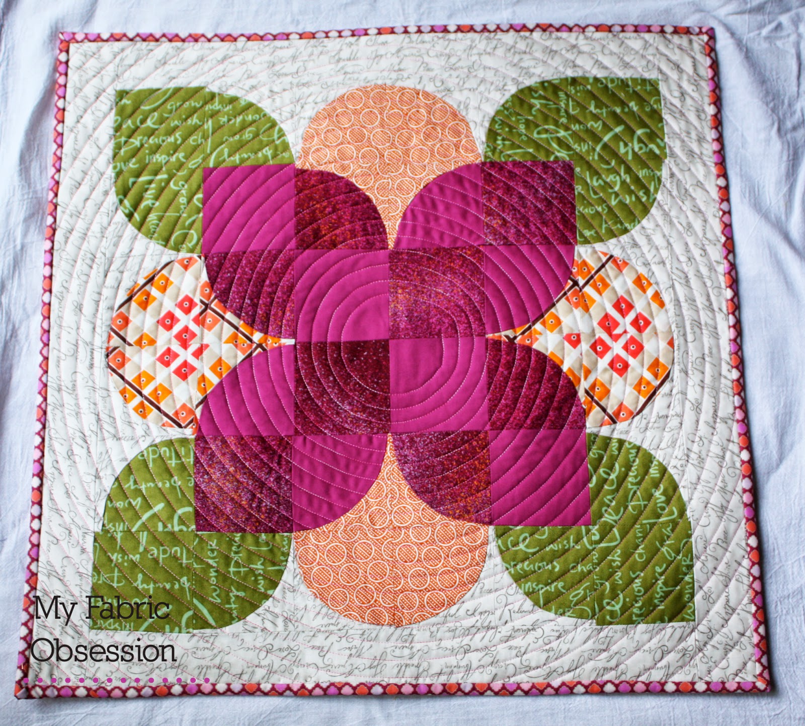 My Fabric Obsession: Blogger's Quilt Festival - Mini Flower