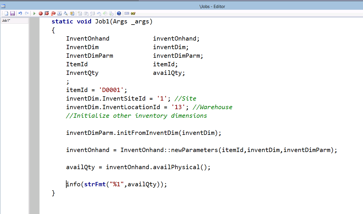 Dynamics AX blog: AX2012: X++ code to get on hand on an item