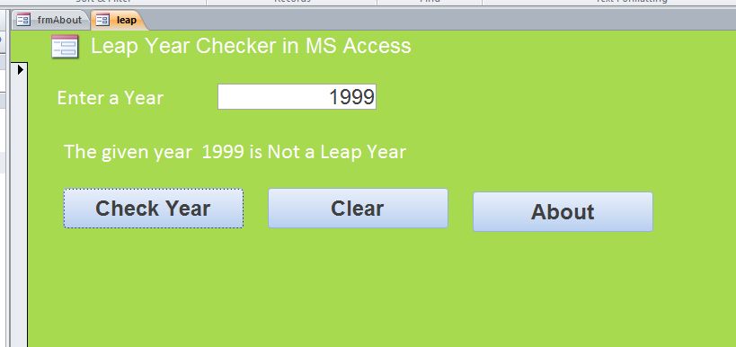 Free Programming Source Codes And Computer Programming Tutorials Leap Year Checker In Microsoft