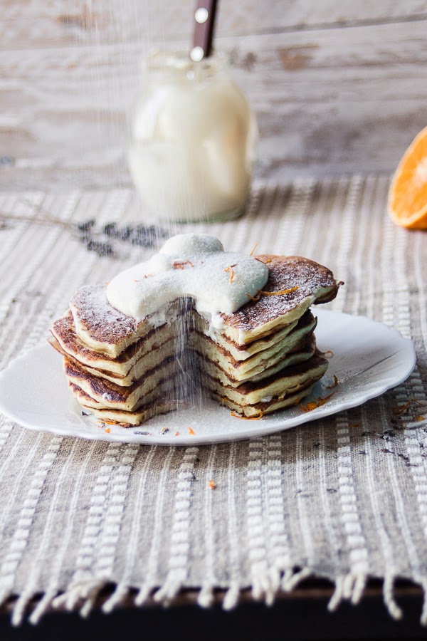 Orange Rosemary Pancakes w/ Lavender Honey Whipped Cream | This is a ...