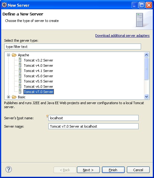 Configuring Tomcat 7 with Eclipse Juno