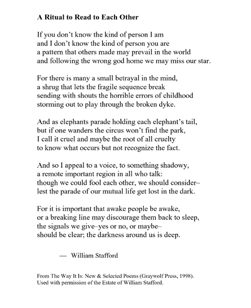 Books, Time, and Silence: On Discovering William Stafford