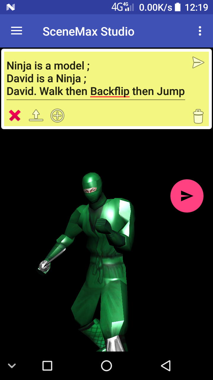 SceneMax 3D Animation Language: Ninja 3D model