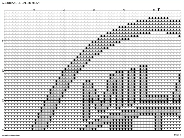EASY PATTERNS: AC Milan cross-stitch pattern