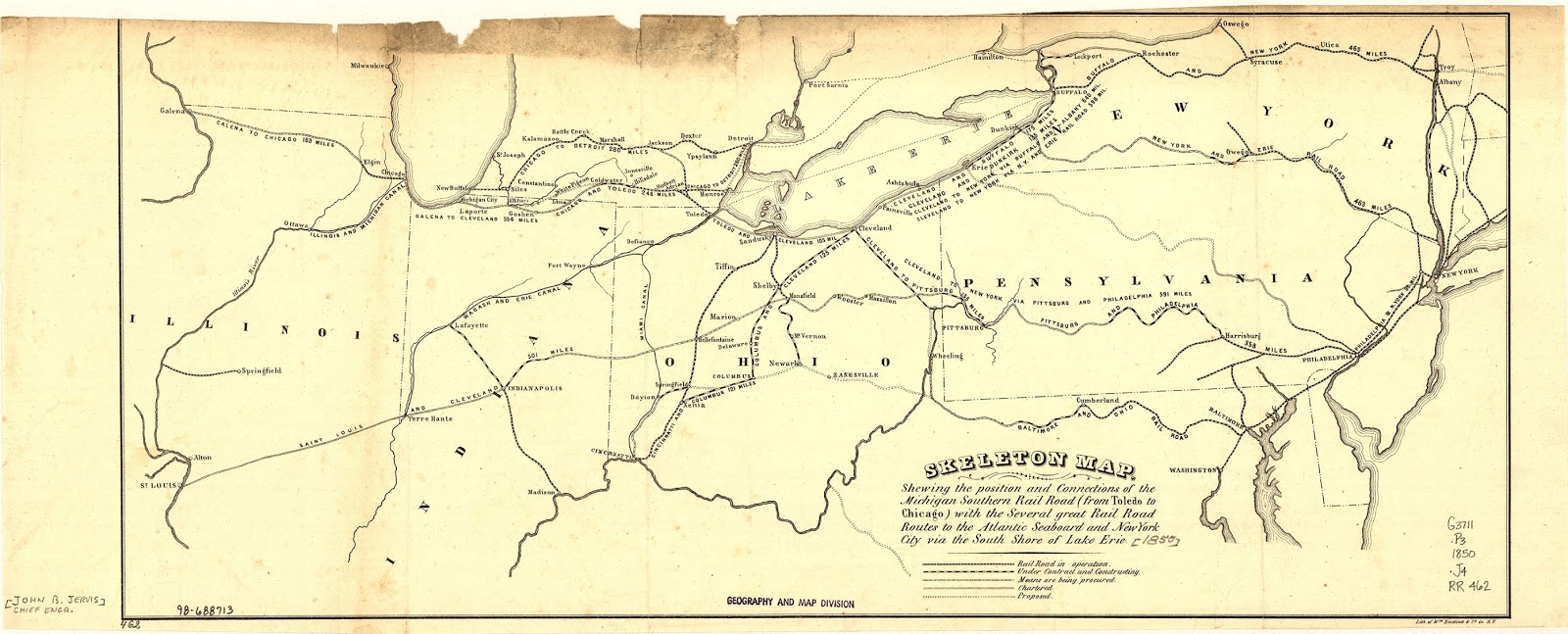 Industrial History: LS&MS: 1850 Railroad and Canal Map and Lake Shore ...