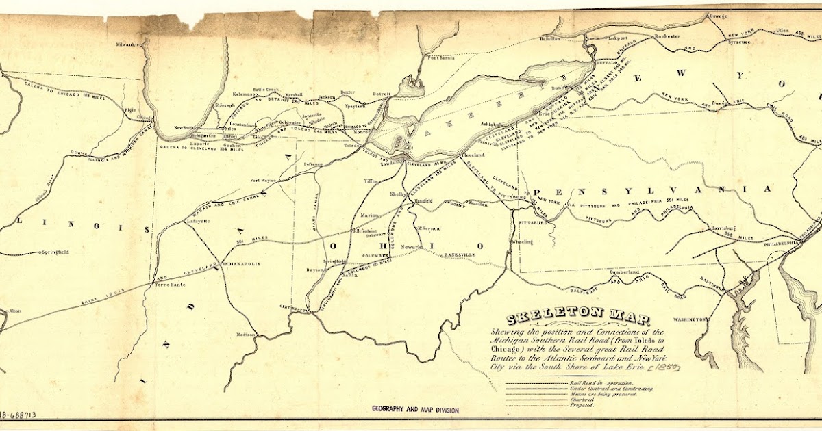 Industrial History: LS&MS: 1850 Railroad and Canal Map and Lake Shore ...