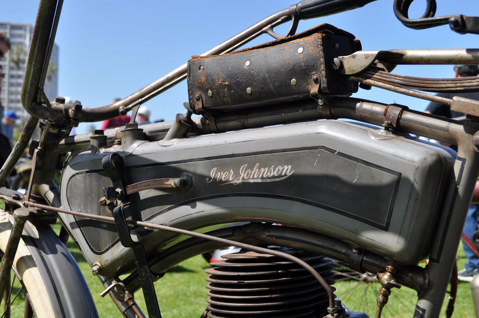 ART: 1901 tandem motor cycle, 1913 Iver Johnson motorcycle, 1909 Marsh ...