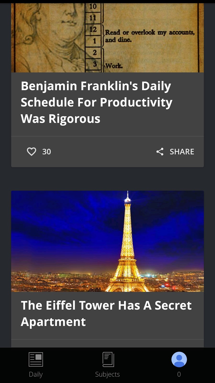 Review of Curiosity - a daily knowledge app