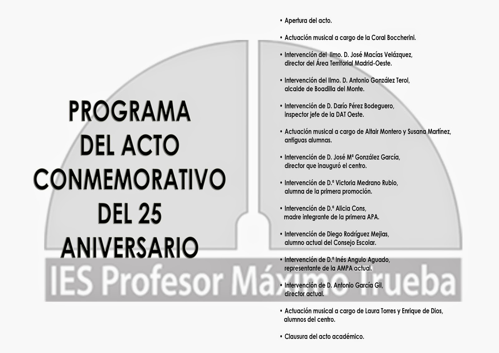 IES PROFESOR MÁXIMO TRUEBA: Celebración del 25 aniversario