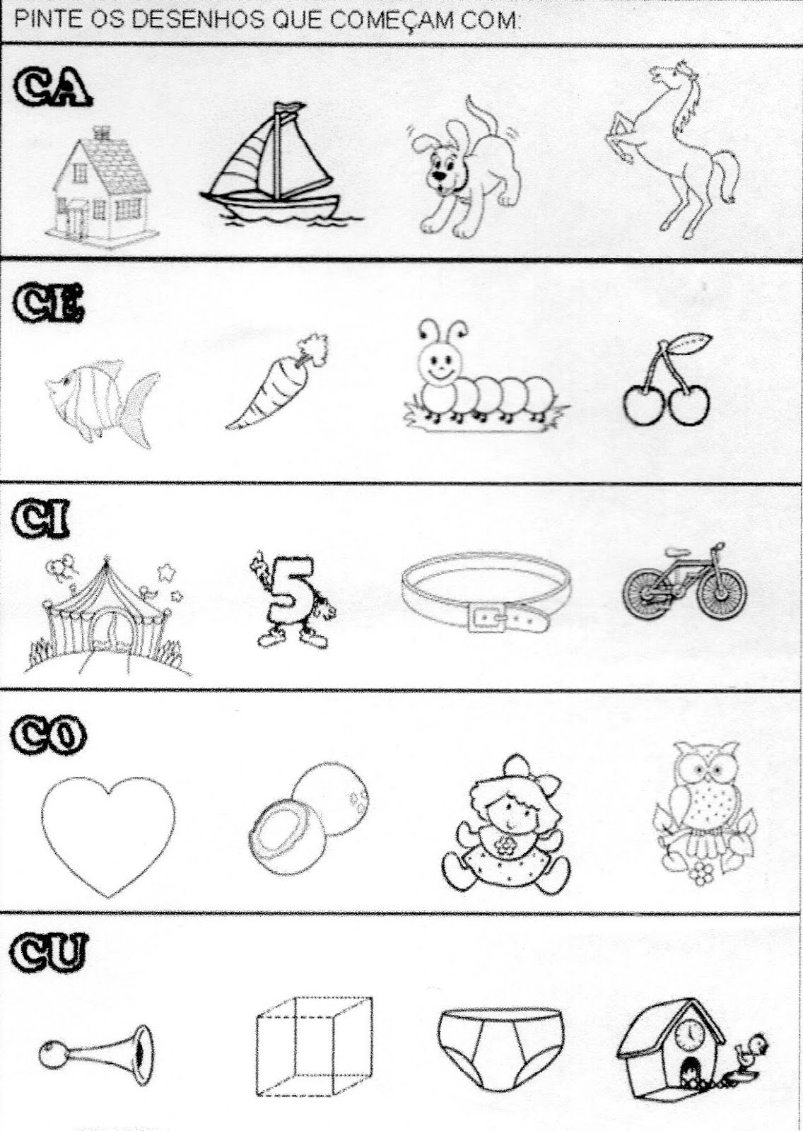 Atividades Com Ca Ce Ci Co - RETOEDU