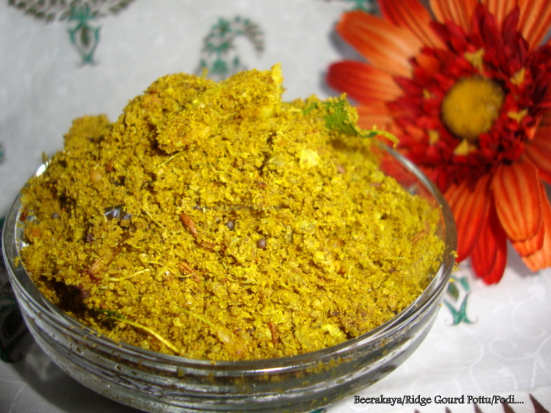 Sailaja Kitchen...A site for all food lovers!: Beerakaya Pottu Podi ...