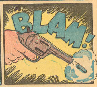 Blam! gun shot comic book sound effect