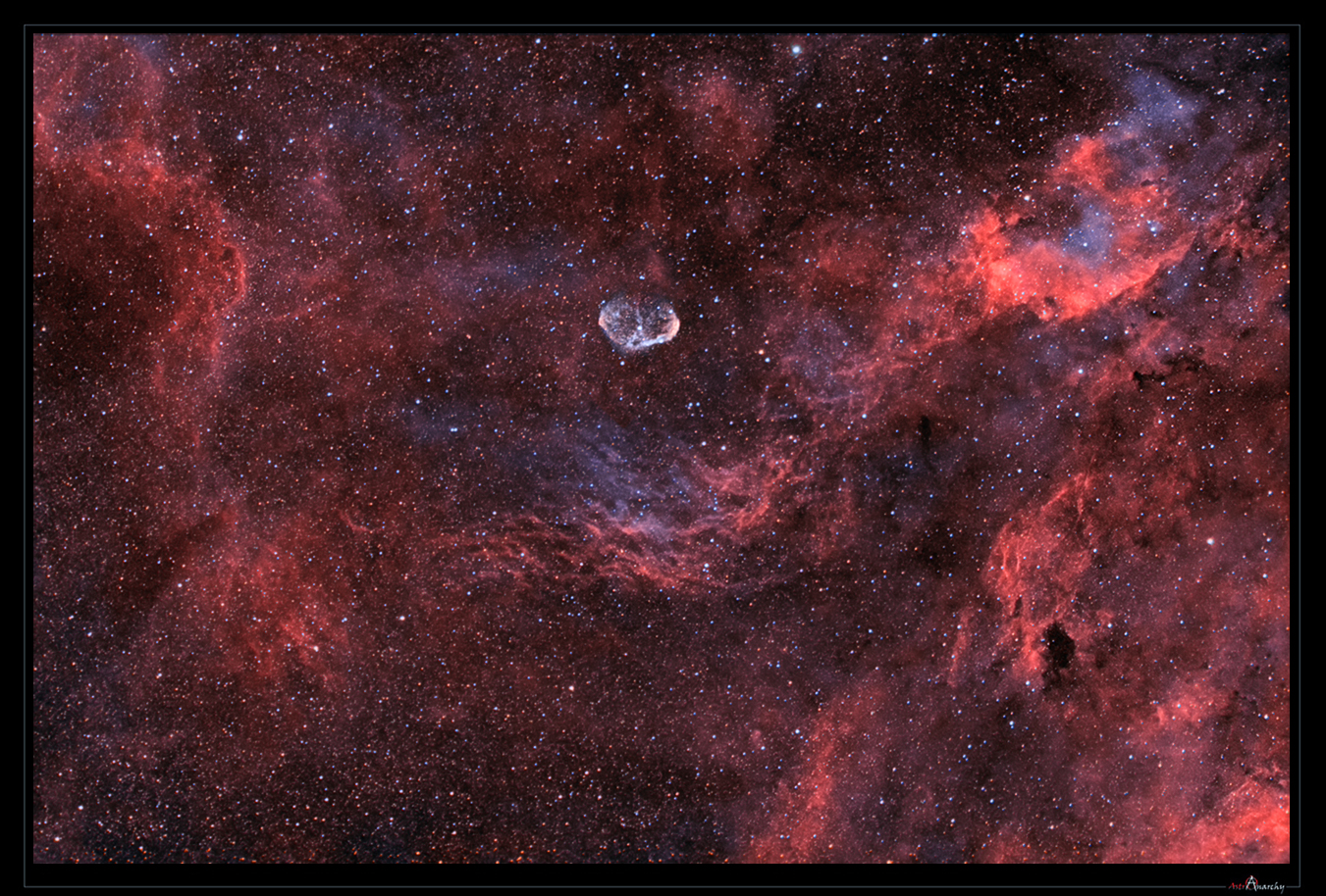 Astro Anarchy: NGC 6888, the "Crescent Nebula" wide field reprocessed