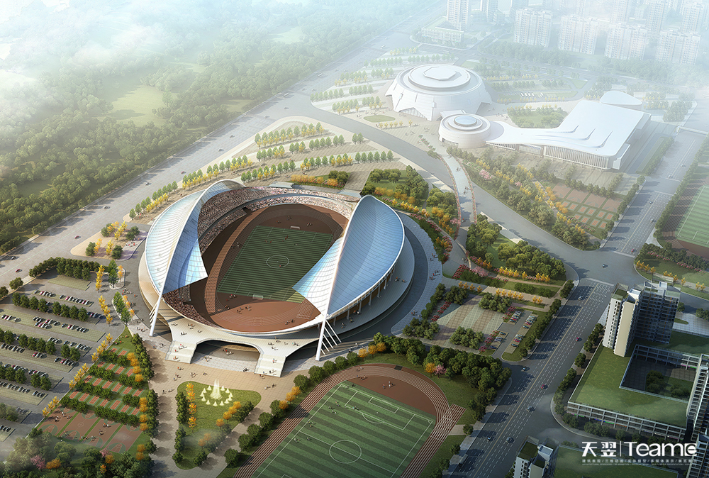 Sports Center 3D architectural visualization - Architecture Design ...