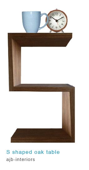 ajb interiors: Oak S shaped side table