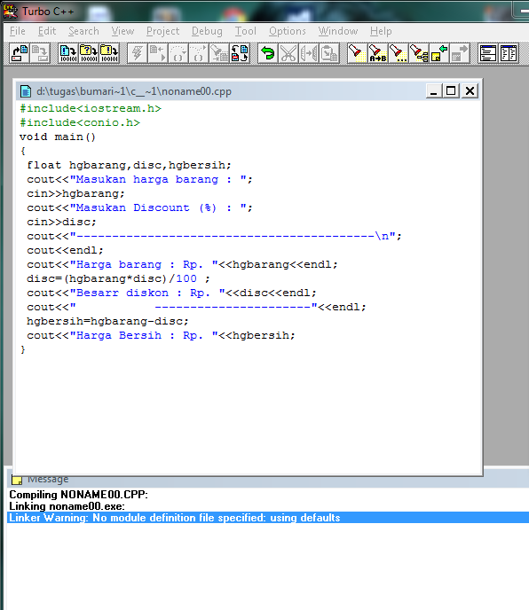 Membuat Program Menghitung Diskon Menggunakan C++ - Saling Share