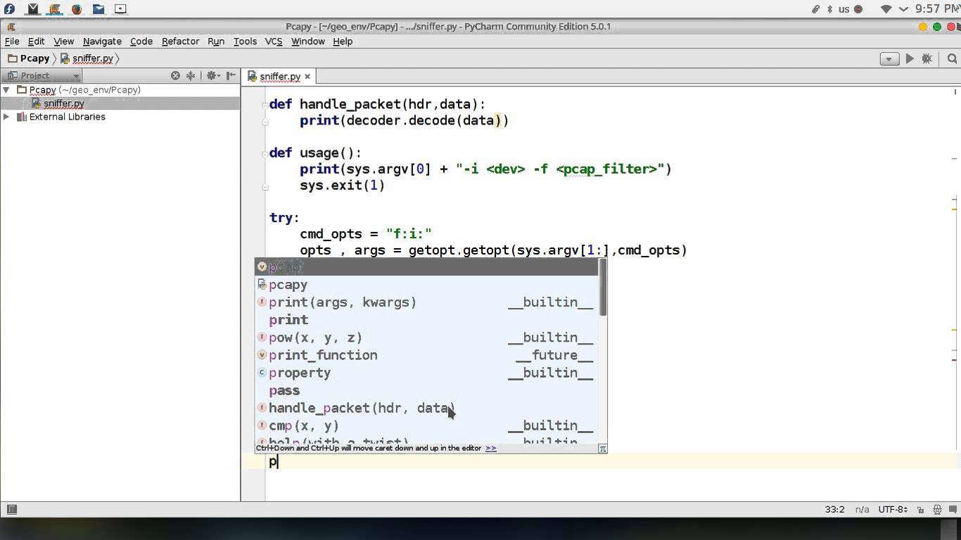 93 Python network programming pcapy library | كورسات بالعربي