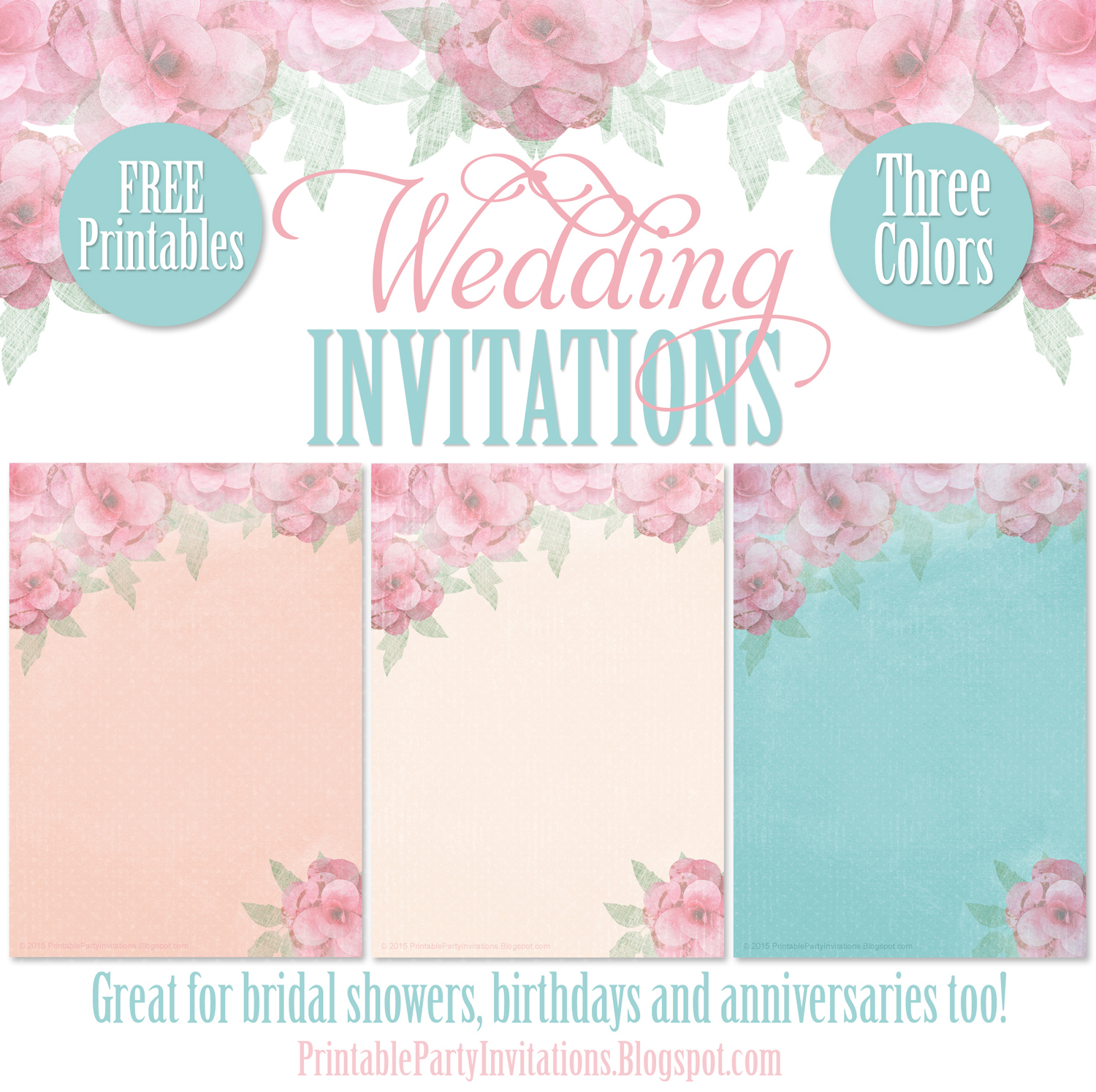 Romantic Roses Wedding and All Occasion Templates | Free Printable ...
