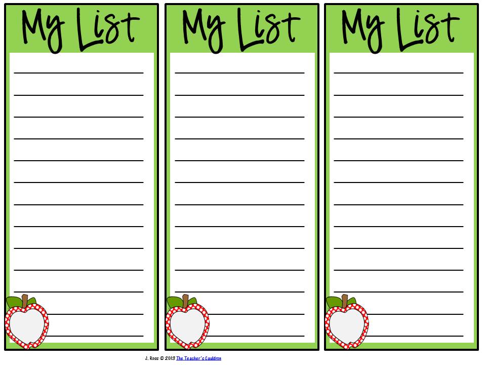 Making My Lists... - Teacher by the Beach