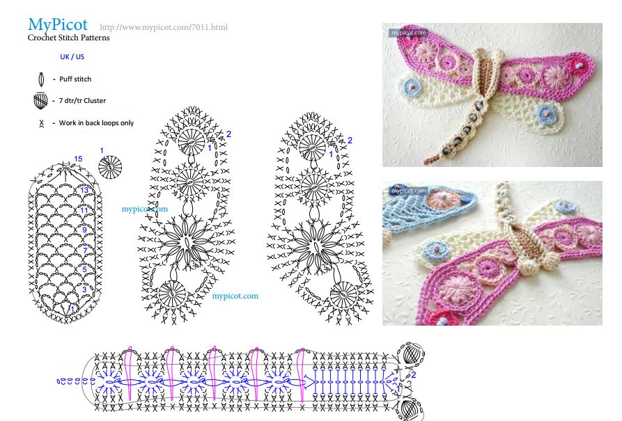 Ergahandmade: Crochet Dragonfly + Diagram + Free Pattern Step By Step