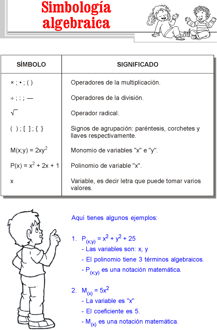 SIMBOLOGIA ALGEBRAICA E INTRODUCCION AL ALGEBRA ELEMENTAL PARA NIÑOS DE ...