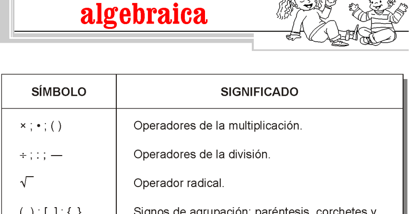 SIMBOLOGIA ALGEBRAICA E INTRODUCCION AL ALGEBRA ELEMENTAL PARA NIÑOS DE ...