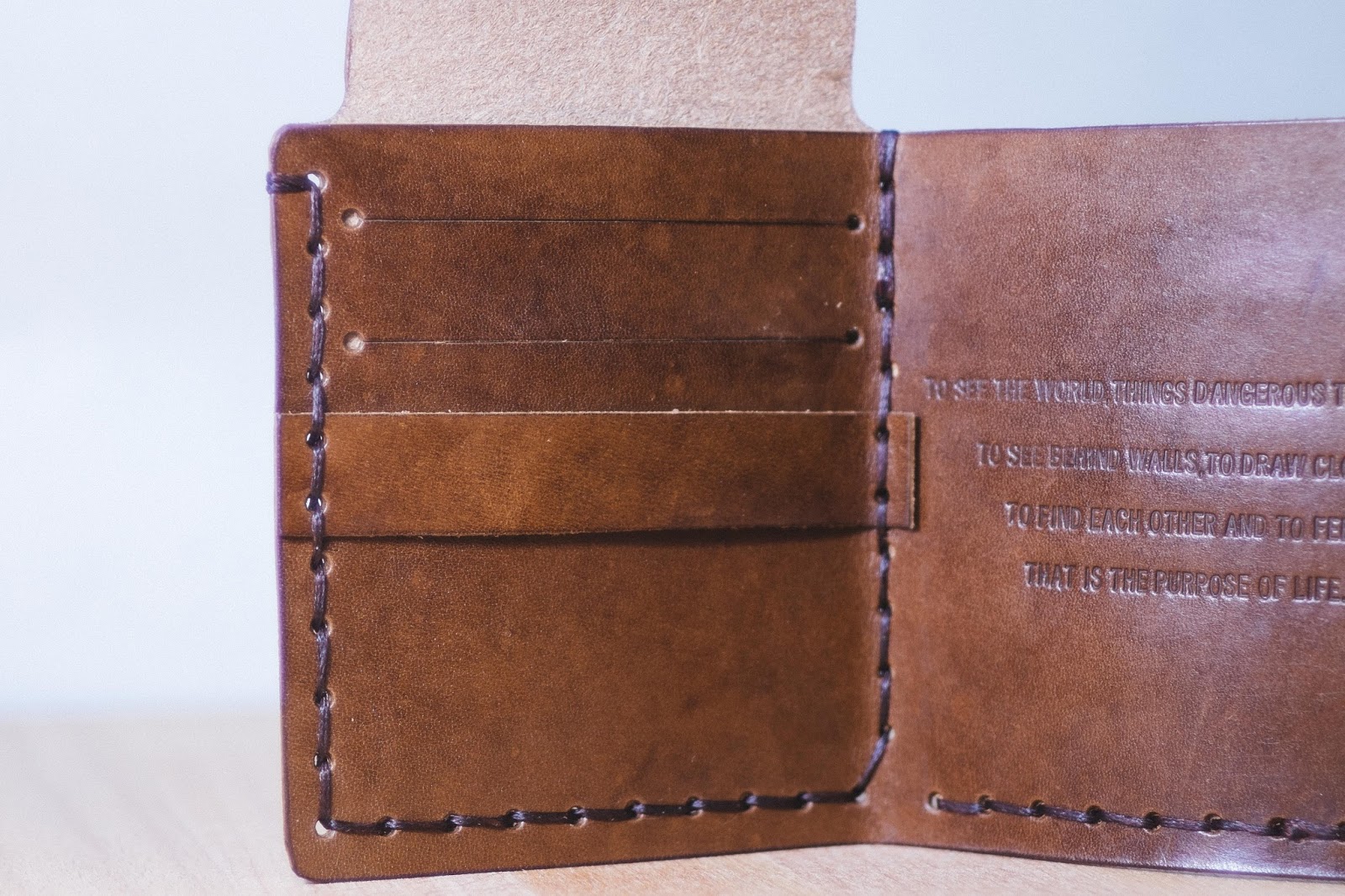leather craft: walter mitty wallet with life quote, life's motto ...