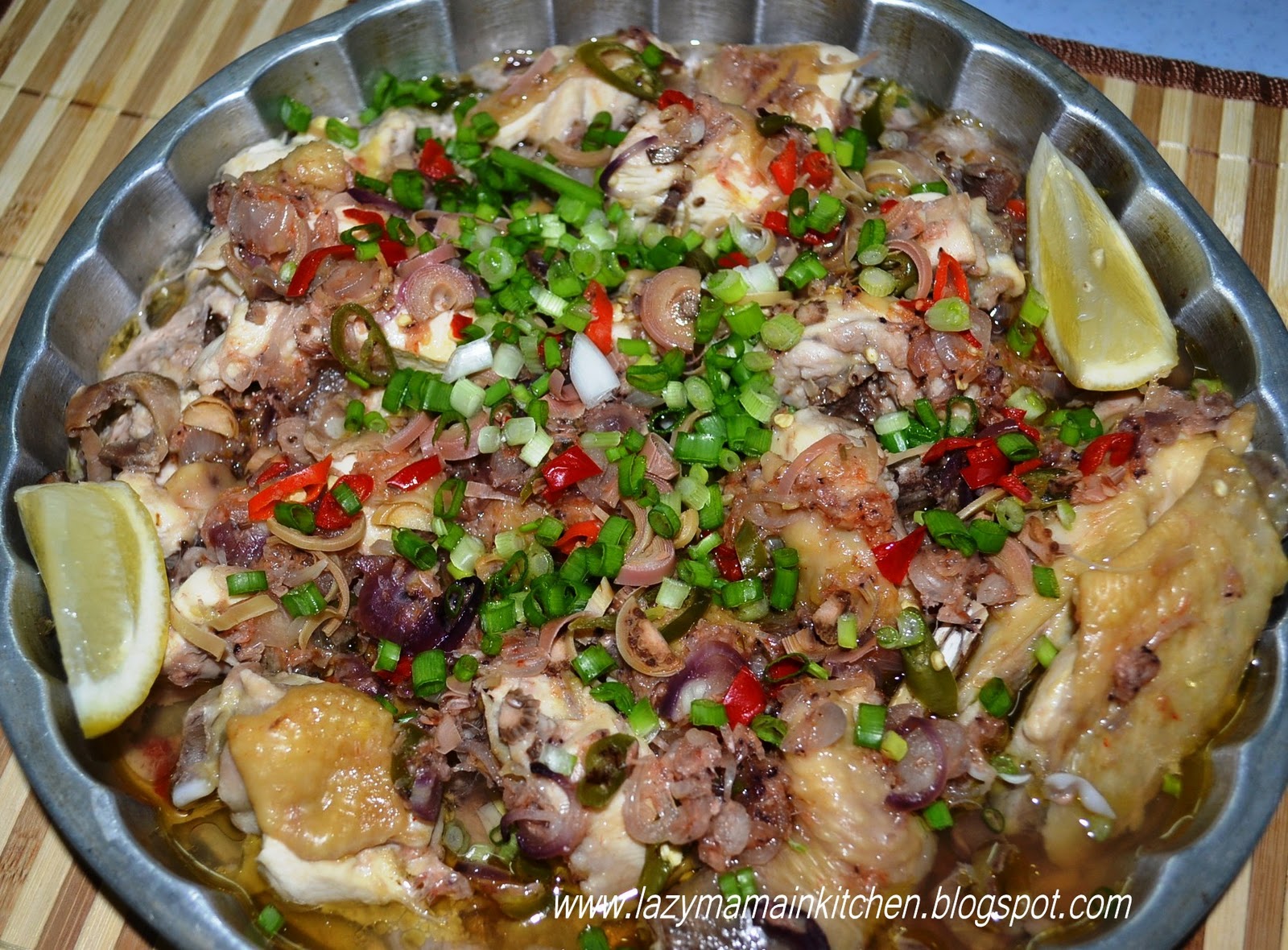 Food@Home Sweet Home: Steamed Kampung Chicken with Cincalok 虾酱蒸菜園鸡