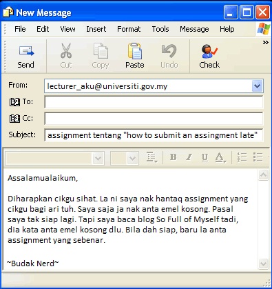 So Full of Myself: Tips Nak Anta Assignment Lambat
