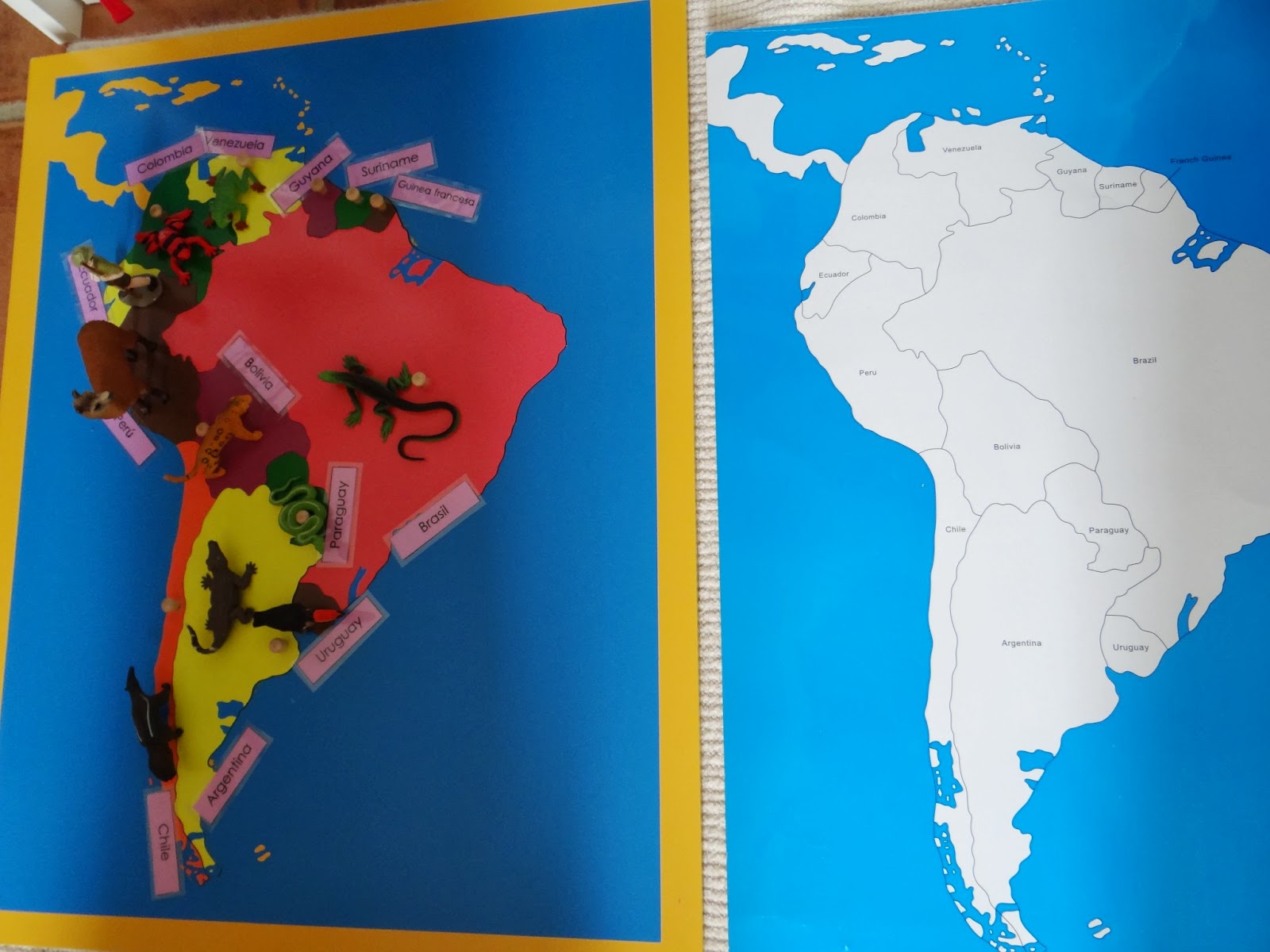 Montessori Mar del Sur: Mapas y plantillas. Extensión sustantivo. | 세계 ...