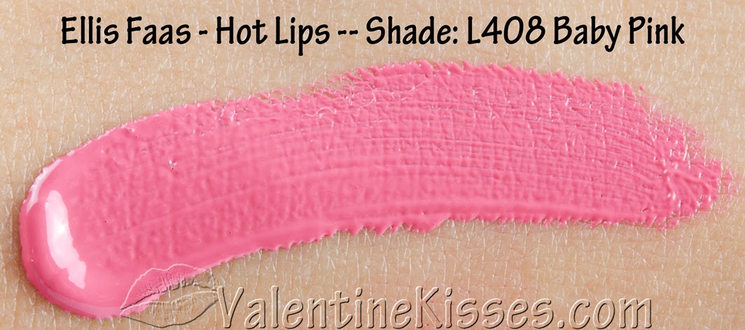 Valentine Kisses: Ellis Faas Hot Lips in shades L408 Baby Pink, L407 Deep Pink, L404 Fluo Pink ...