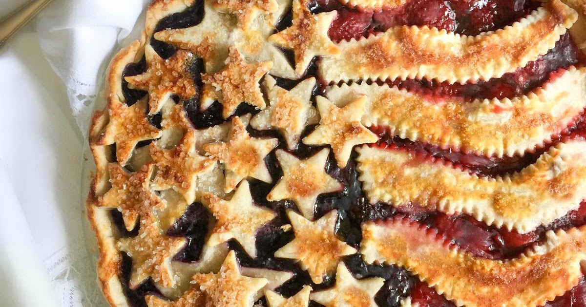 American Flag Pie with Homemade Pie Crust