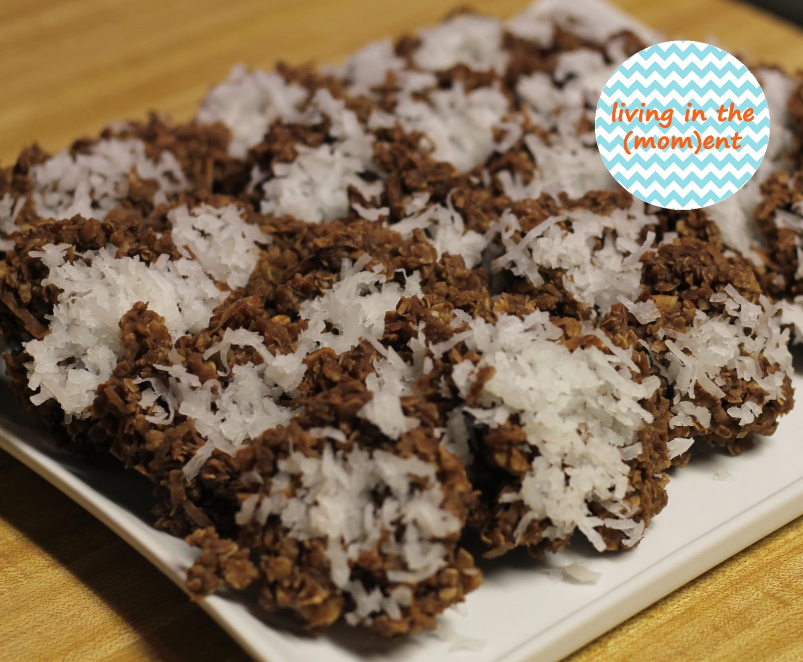 living in the (mom)ent: Christmas Treats: Coconut Chocolate No-Bake Cookies