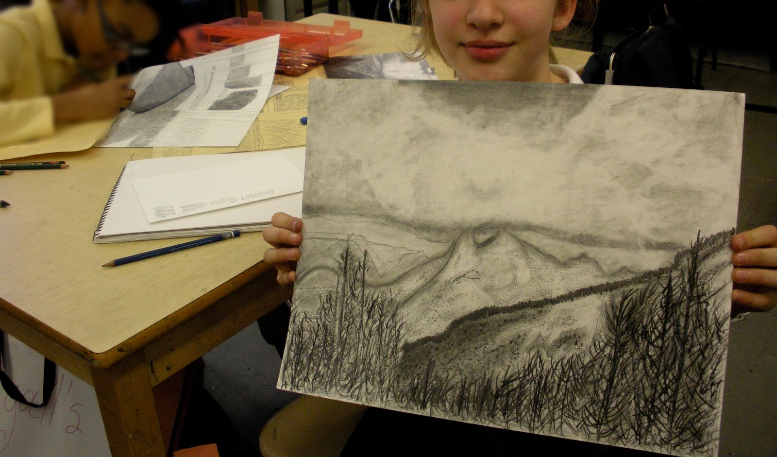 Studio Art with Ms. Hopenwasser: Grade 6: Landscape Drawing with ...