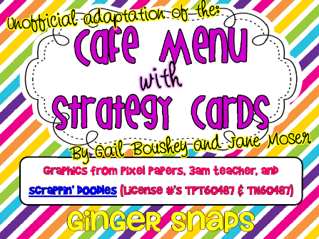 Ginger Snaps: CAFE Posters and Strategy Cards