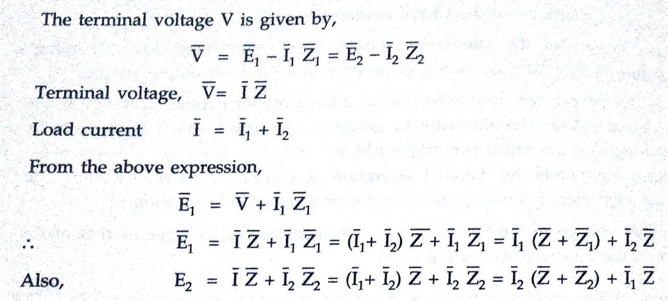 Parallel Operation Of Two Alternators Or Synchronous Generators