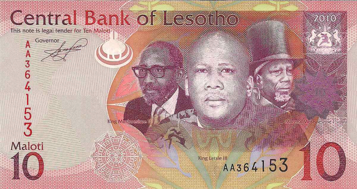 Bank Notes of the World: Bank note from Lesotho