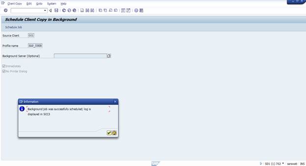 SAP Basis For Beginner: Administration: Client copy within same instance