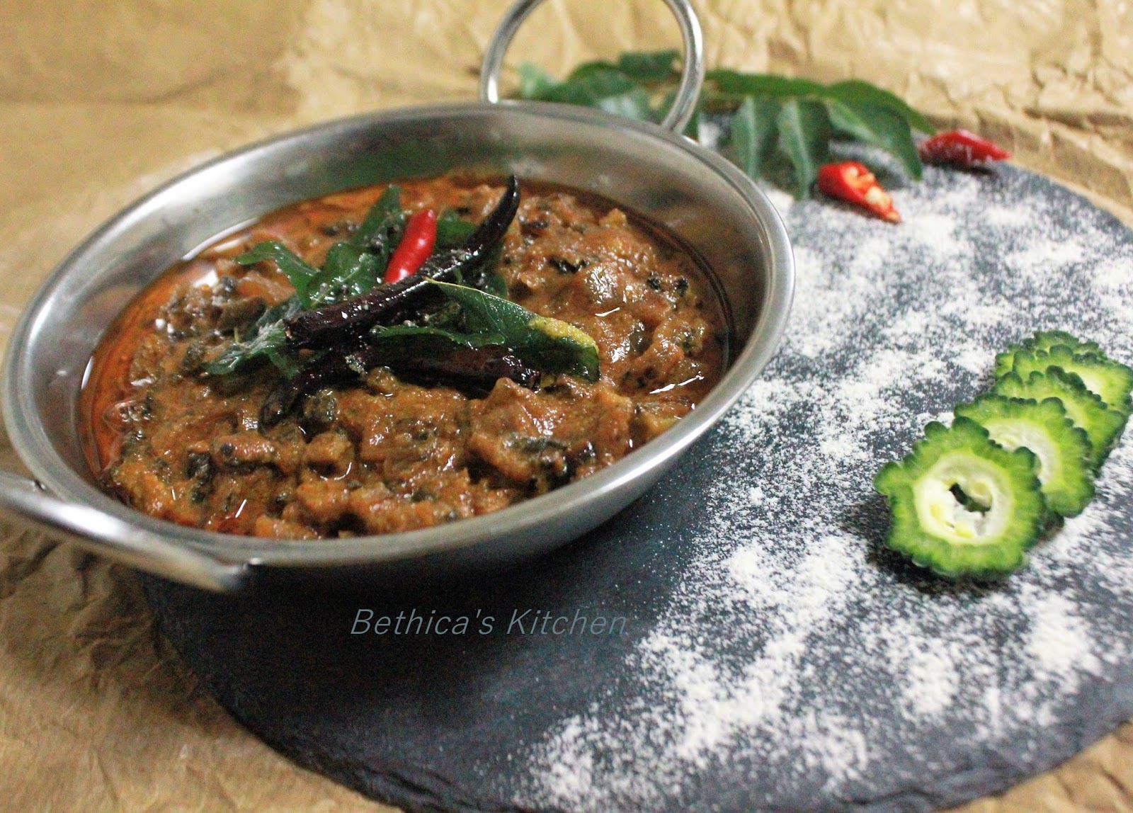 Bethica's Kitchen Flavours: Pavakka Theeyal (Bitter Gourd Curry ...