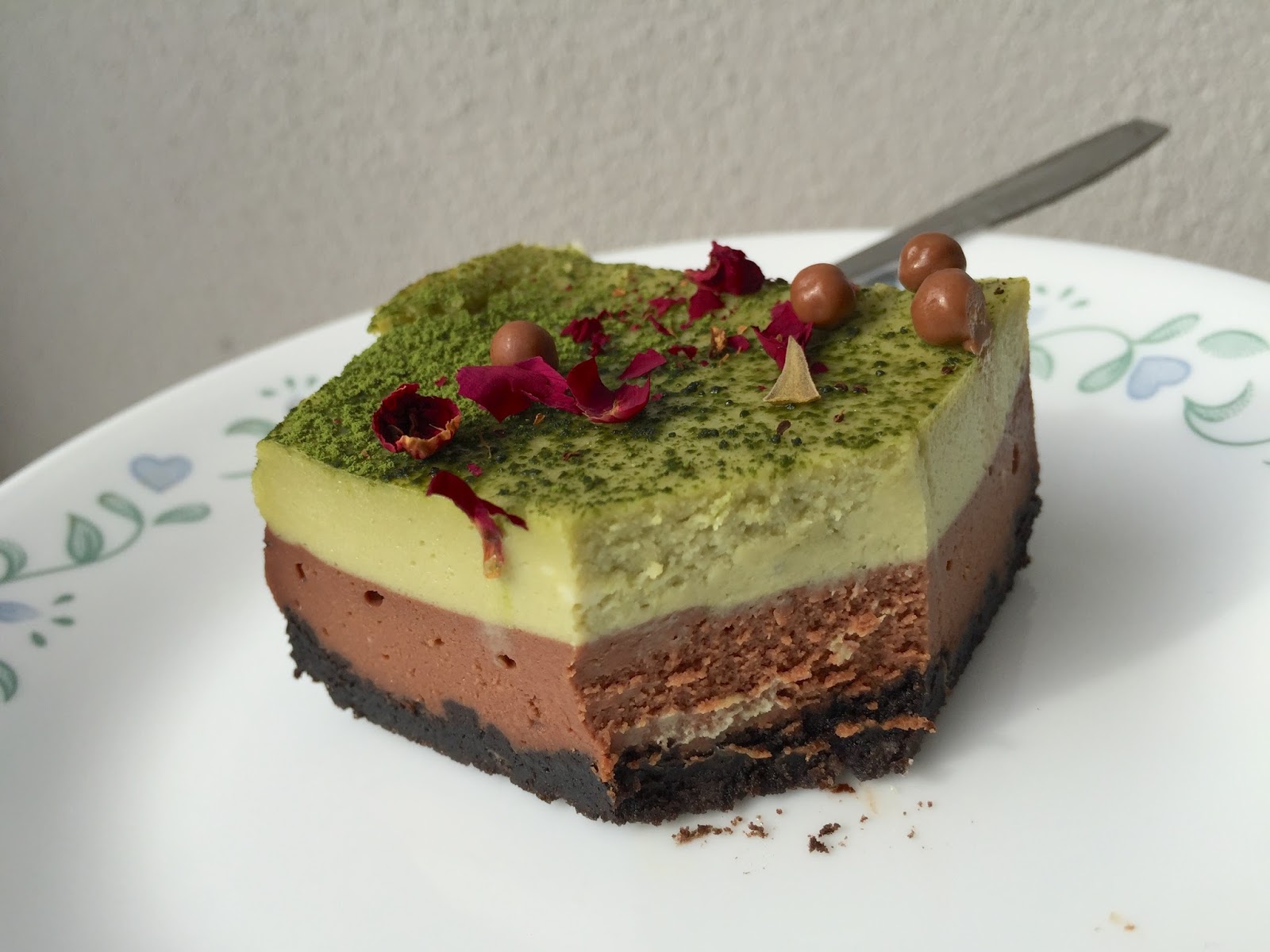 .:Bake Freshly:.: .:choc matcha cheese cake:.