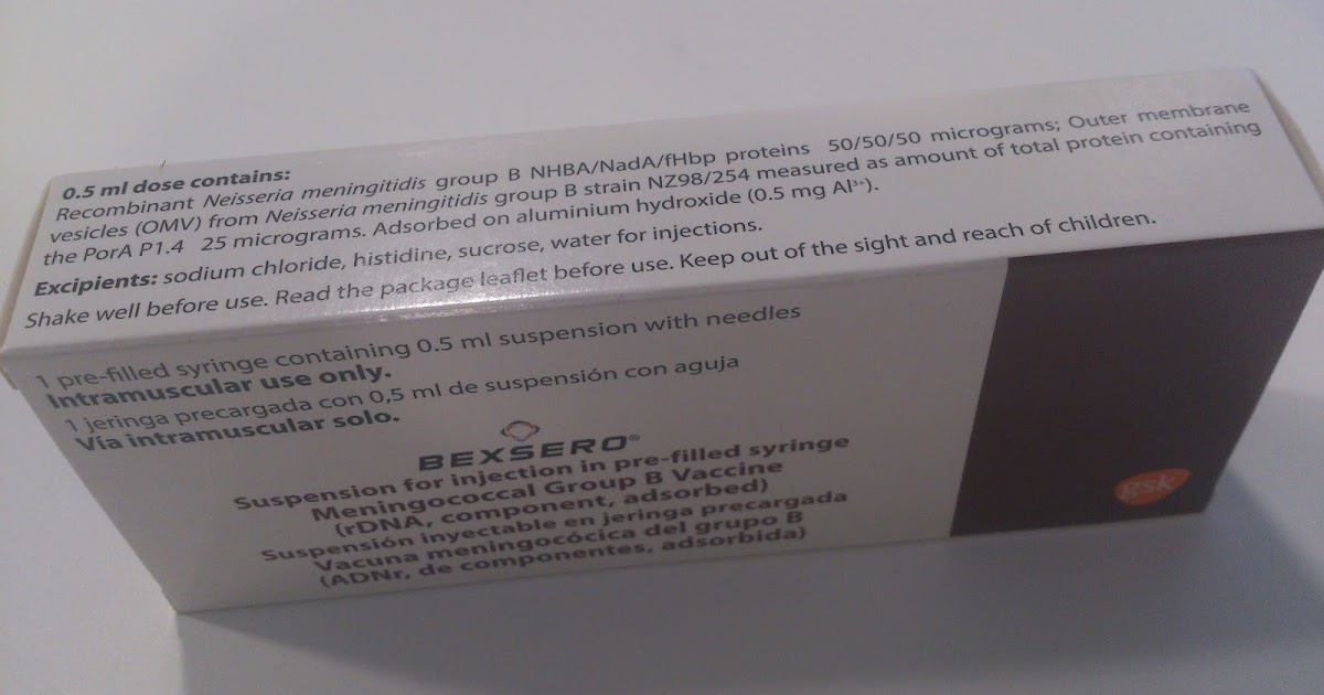 Лекарства в Испании.: BEXSERO ☰ Вакцина от менингококка В
