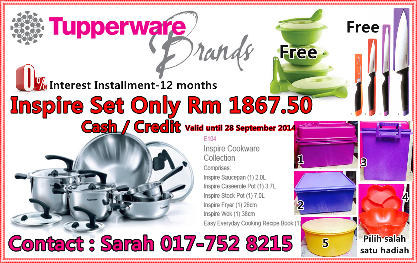 MySarah Tupperware Syndicate: Tupperchef Inspire Cookware